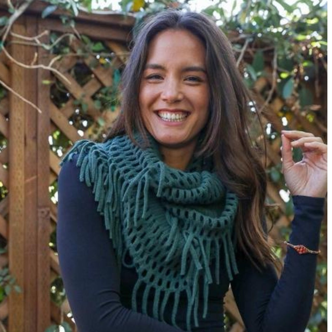 Green Infinity Scarf - Knit Tassel Fringe – SOULZA AUSTRALIA