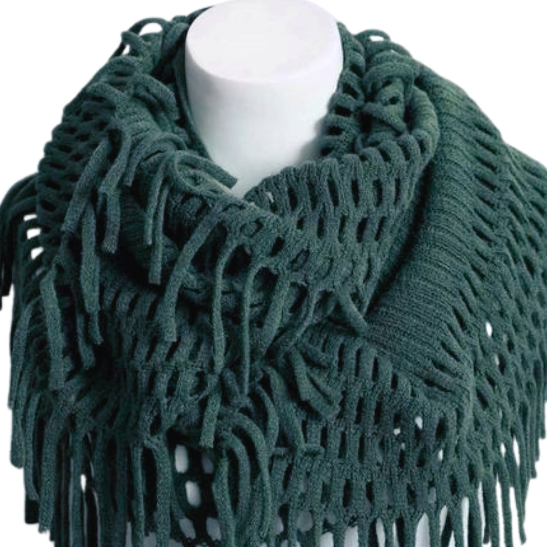 Green Infinity Scarf - Knit Tassel Fringe – SOULZA AUSTRALIA