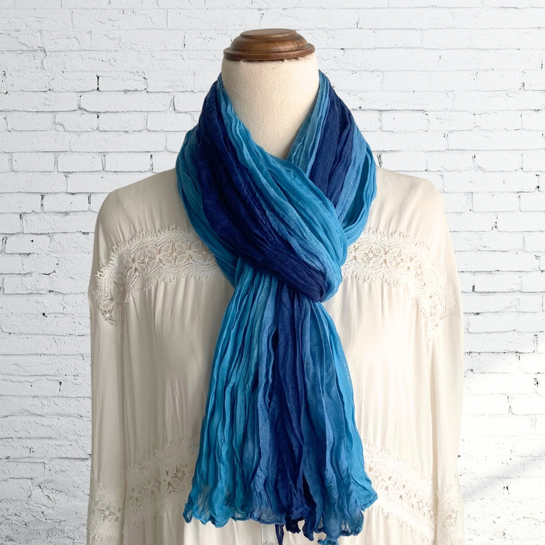Two Tone Blue Ruffle Scarf – SOULZA AUSTRALIA