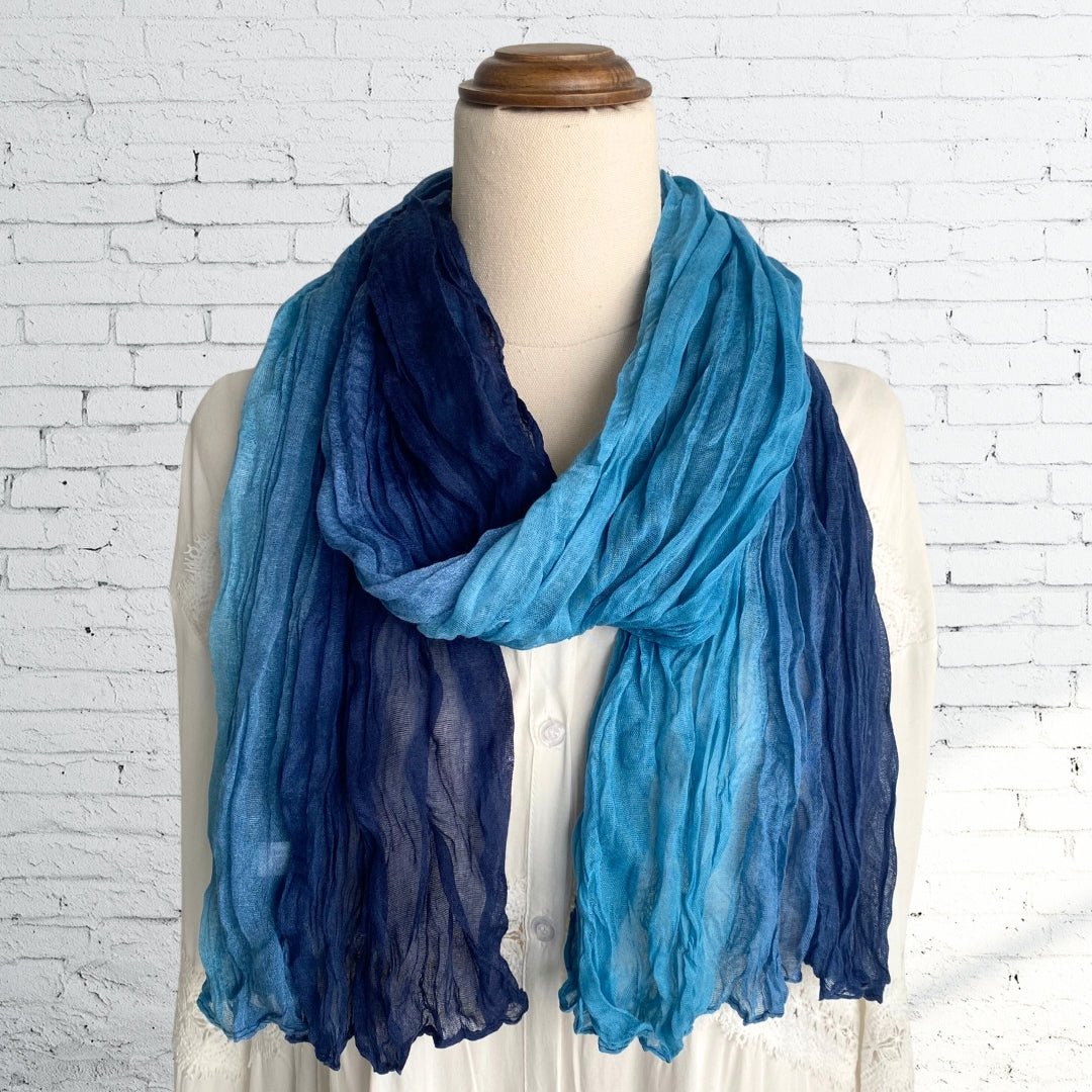 Two Tone Blue Ruffle Scarf – SOULZA AUSTRALIA