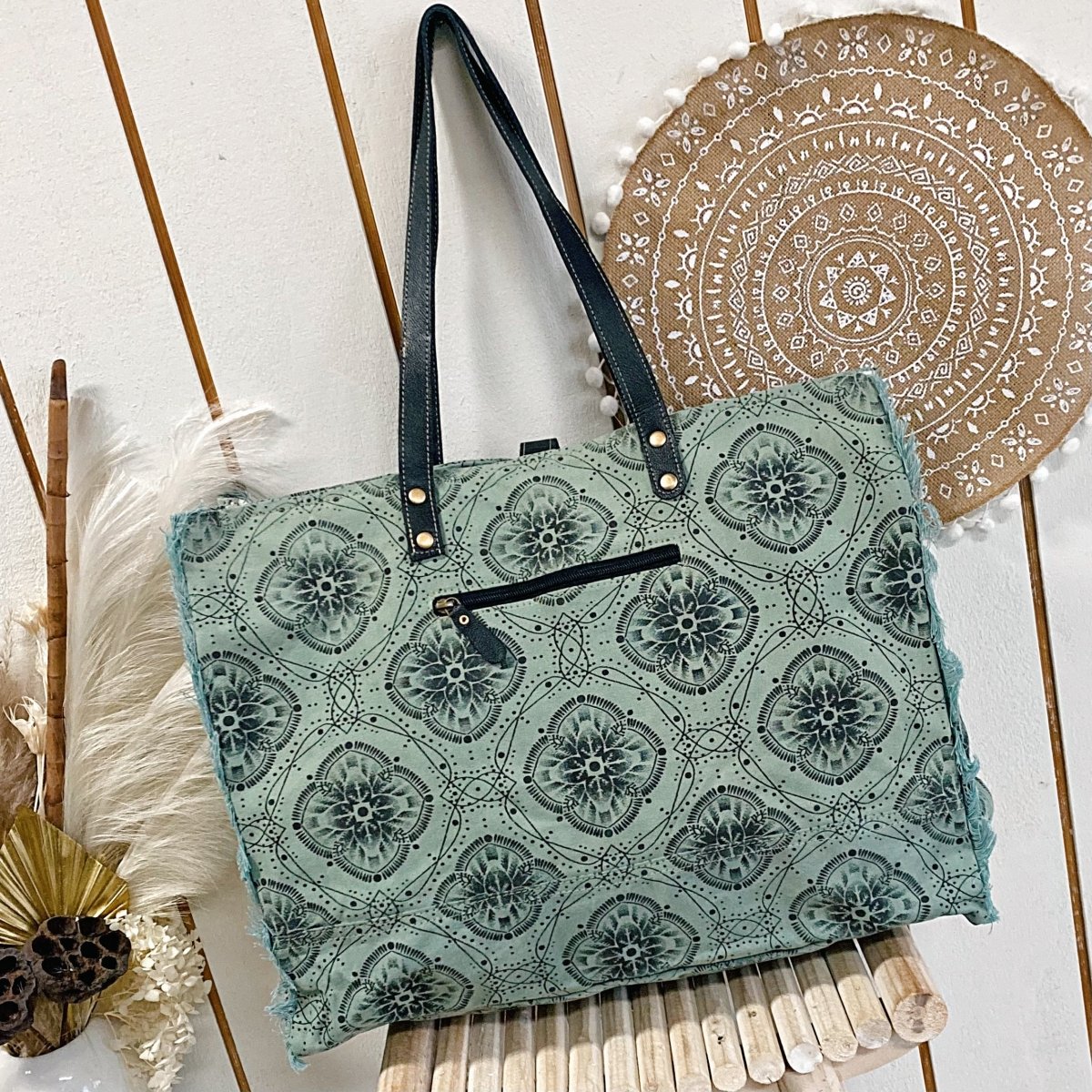Mosaic Teal Weekender Overnight Tote Bag – SOULZA AUSTRALIA